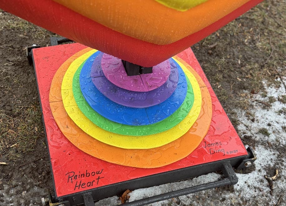 Local Artist James Ding’s “Rainbow Heart” Sculpture Unveiled in ...