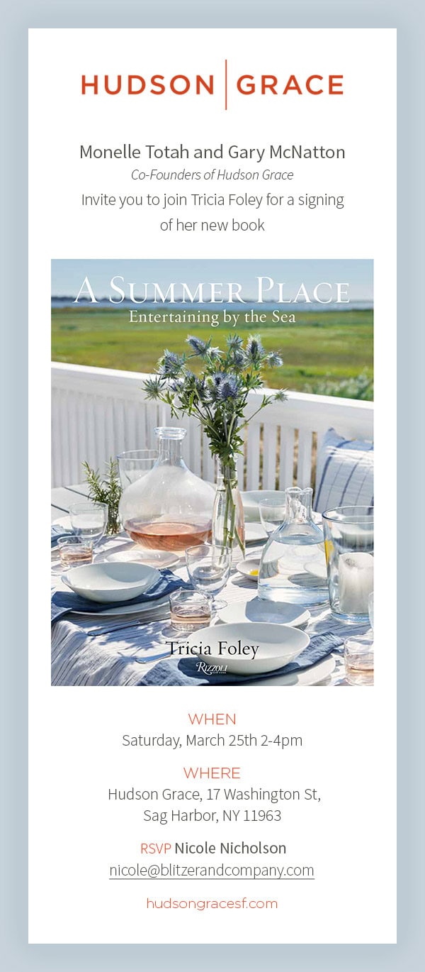Tricia Foley Book Signing at Hudson Grace - Hamptons.com
